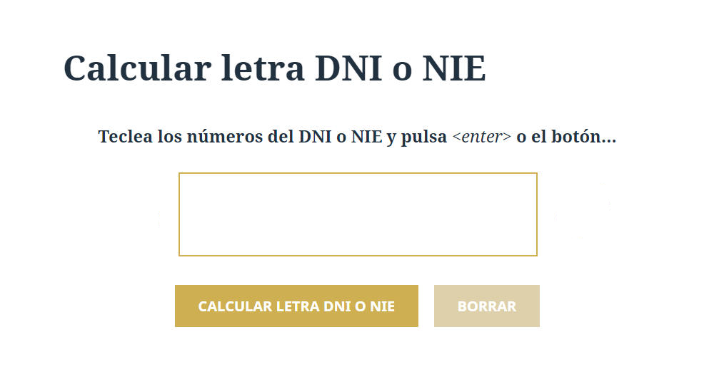 Letra NIF . com – Calcula la letra del DNI o NIE para verificar el NIF ...