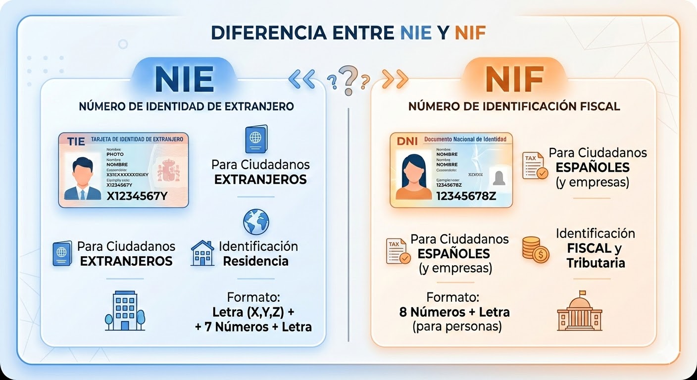Diferencia entre NIE y NIF | LetraNIF.com